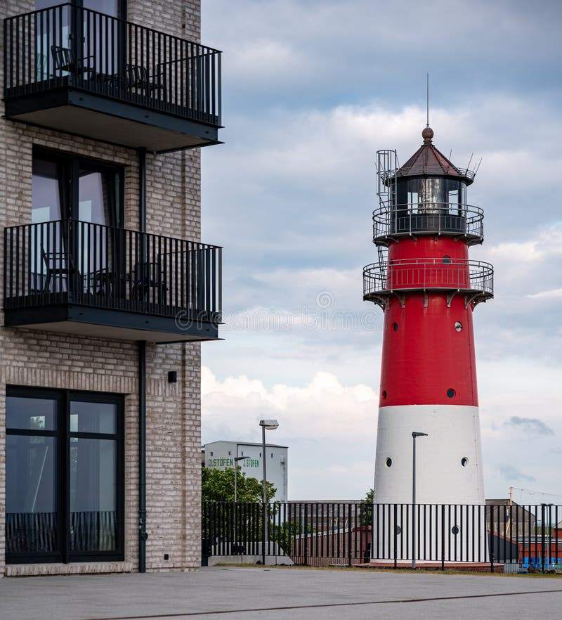 Giant Lighthouse in the Bussum Town on the North Sea, Germany Stock ...