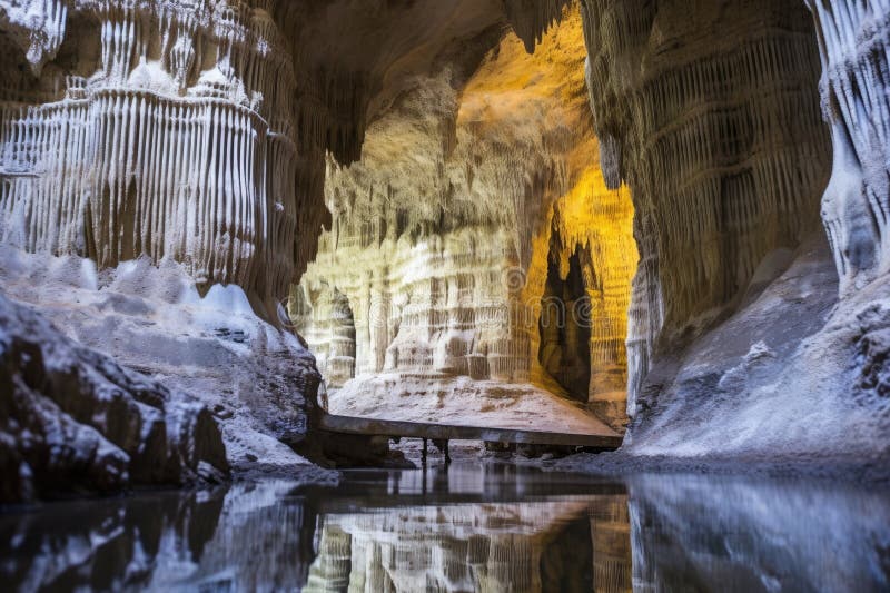 Giant Limestone Caves with Stalactites and Stalagmites Stock Photo ...