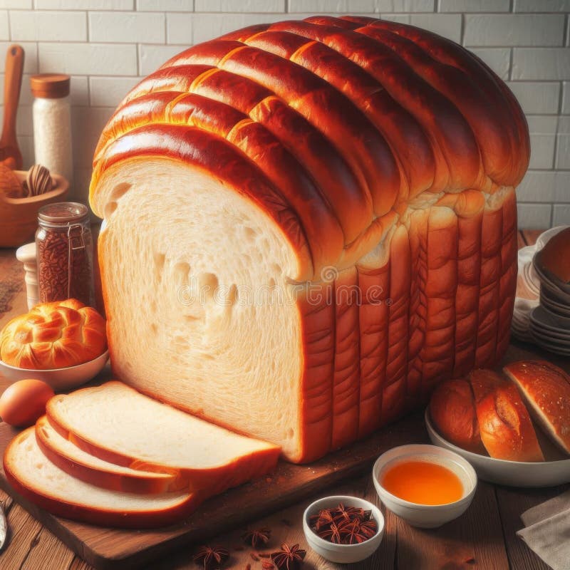 Giant Loaf of Bread with Thick Slices, Perfect for Sharing Stock ...