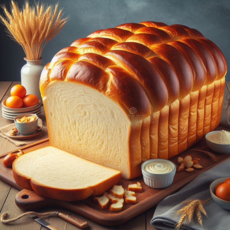 Giant Loaf of Bread with Thick Slices, Perfect for Sharing Stock ...