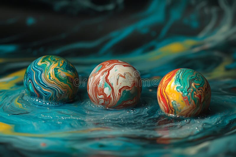 Giant Marble Ball Glowing Against a Solid Color Background Stock ...