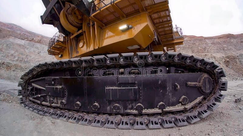Giant Mining Excavator Tracks Prior To Preventive Maintenance Stock ...