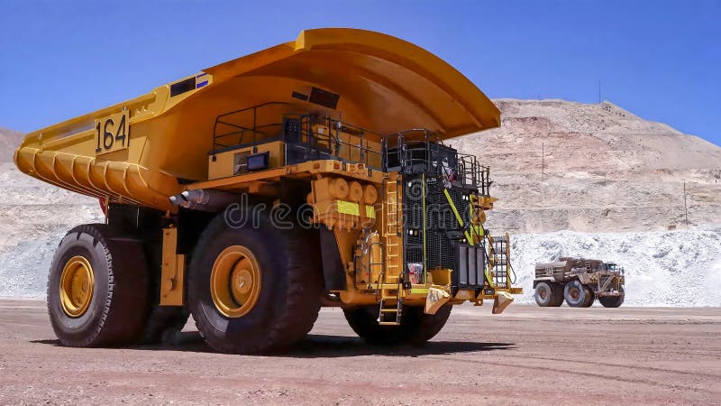Giant Mining Truck Transporting Minerals in an Open Pit Mine Stock ...