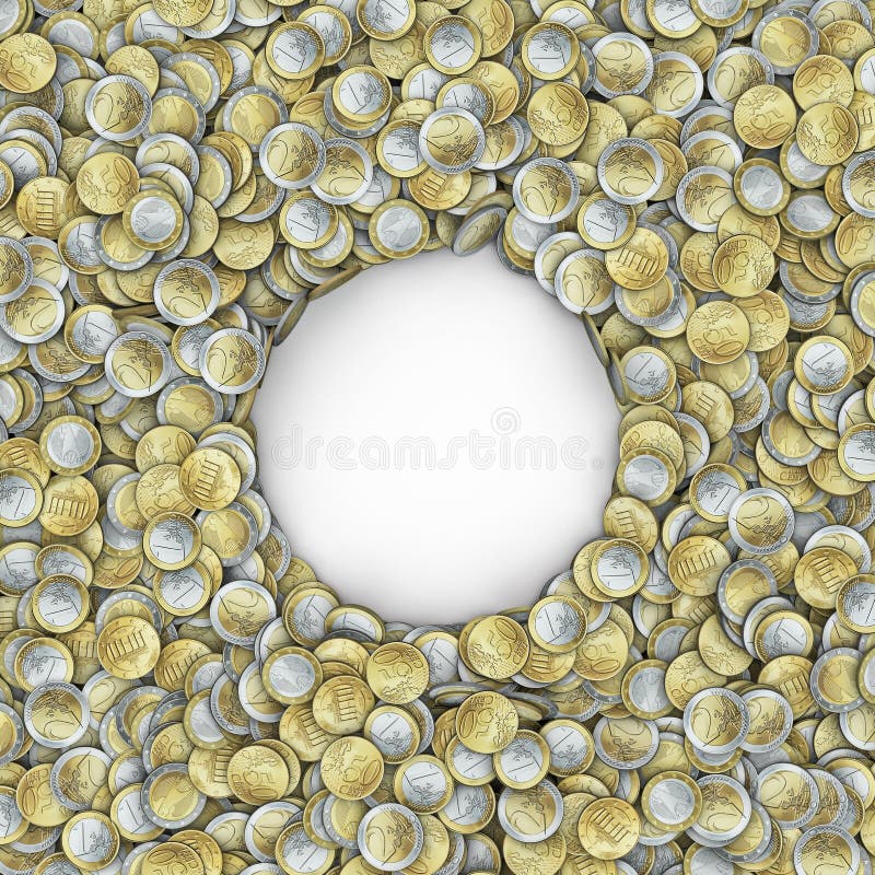 Giant Money Frame with Different Euro Coins Stock Illustration ...