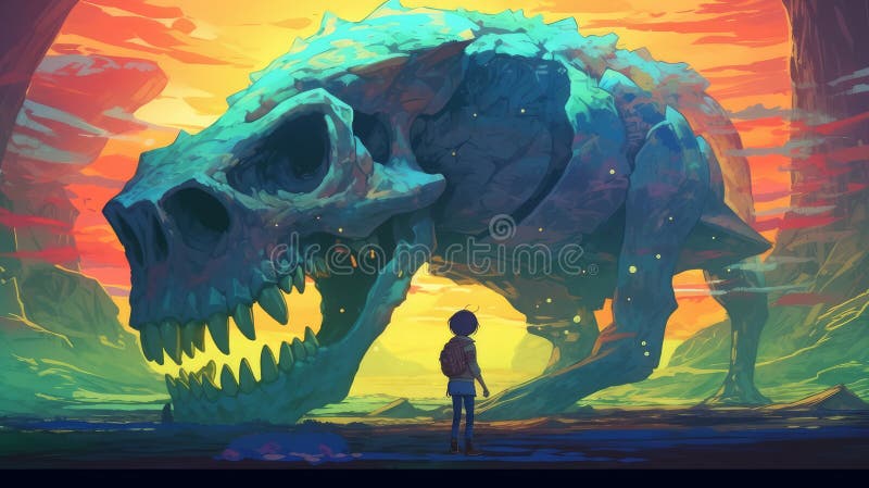 Giant monster from hell stock illustration. Illustration of skeleton ...