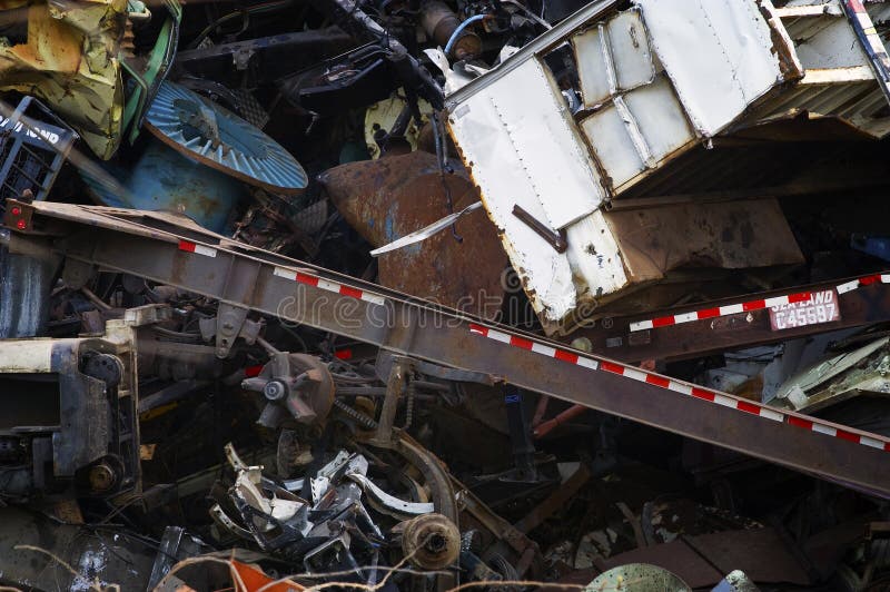 Giant Mountain of Scrap Heavy Metal Stock Image - Image of discard ...
