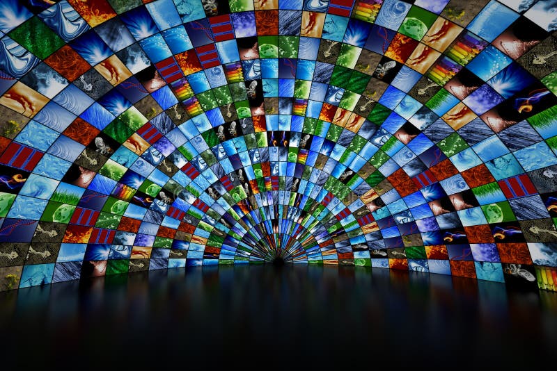 Giant Multimedia Video and Image Walls Stock Photo - Image of screen ...
