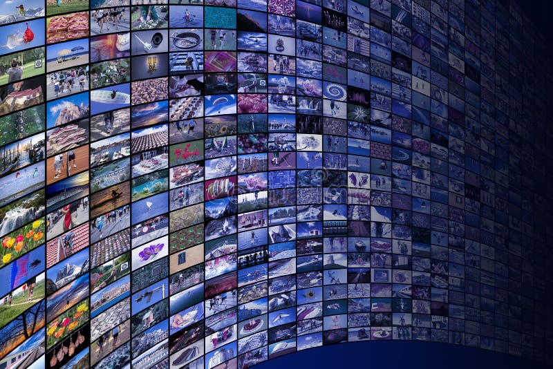 Giant Multimedia Widescreen Video and Image Stock Photo - Image of ...