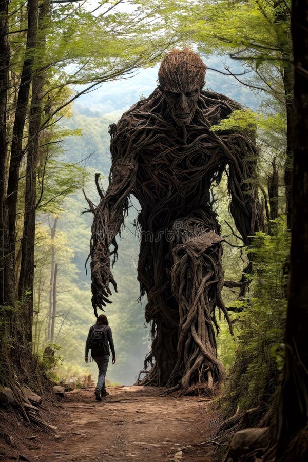 A Giant Mythical Forest Creature Walking on a Hiking Trail in the Woods ... A Giant Mythical Forest Creature Walking on a Hiking Trail in the Woods ...
