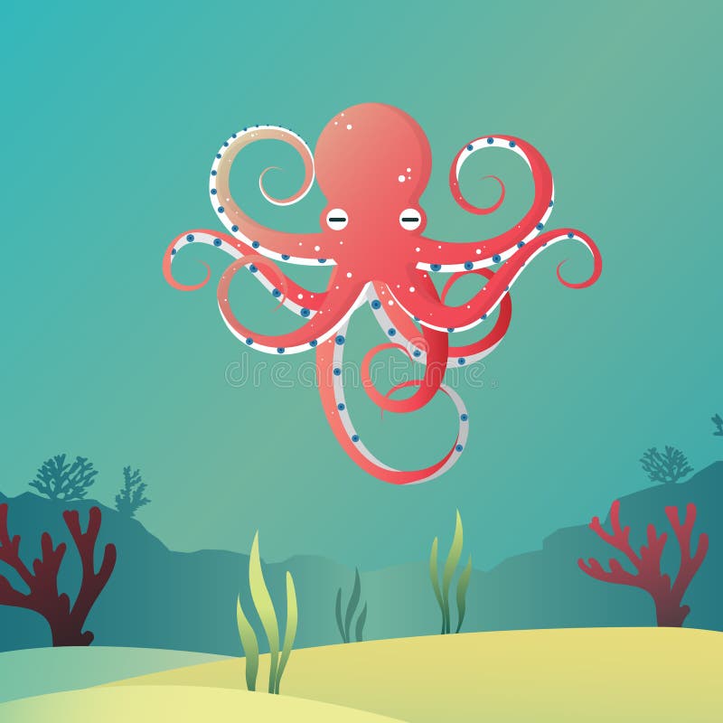 Giant octopus stock vector. Illustration of decoration - 27376882