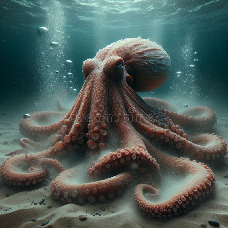 Giant Octopus Very Angry on the Deep Sea Stock Photo - Image of deep ...