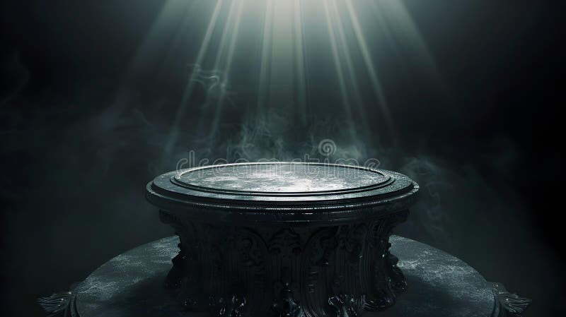 Giant Ornate Pedestal Under a Spotlight from Above Generative AI Stock ...