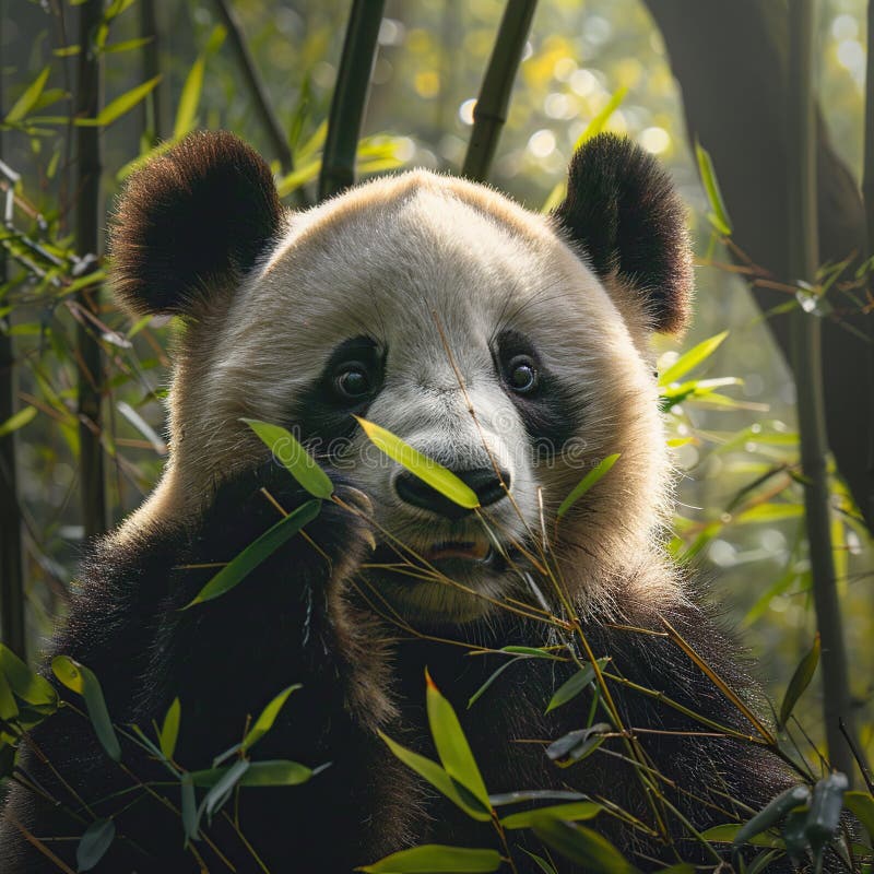 Giant Panda in the Bamboo Forests of China Stock Illustration ...