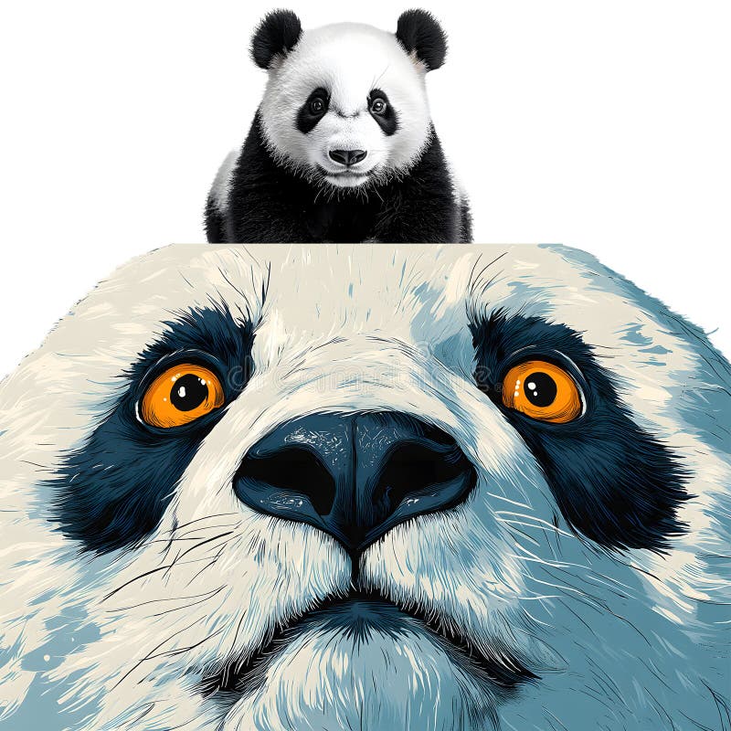 Giant Panda (18 Months) Isolated on White Background Stock Illustration ...