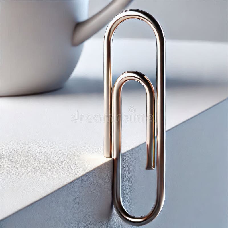 A Giant Paperclip on a Light Corner. Stock Image - Image of metal ...