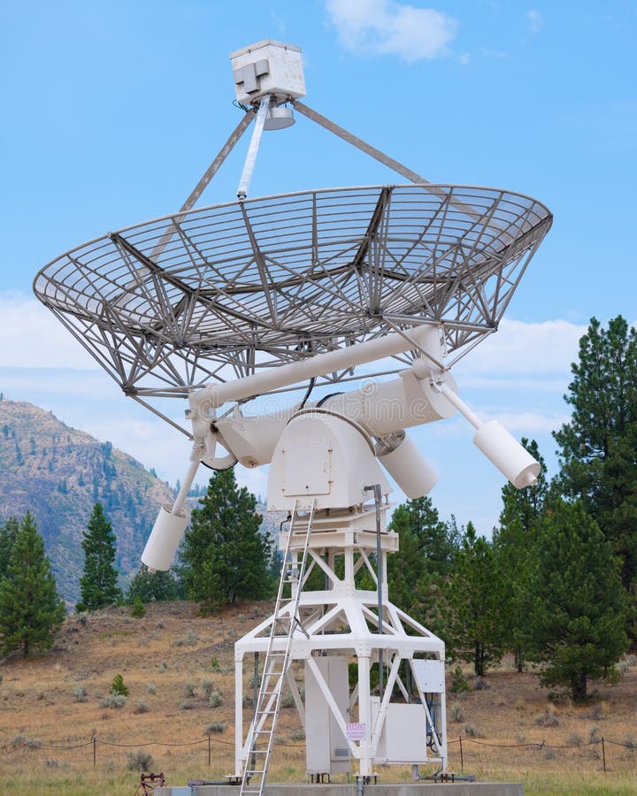 Giant Parabolic Antenna Looking into Blue Sky Stock Image - Image of ...
