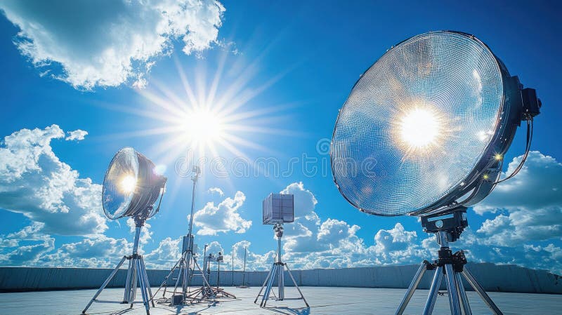 Giant Parabolic Mirror Reflecting Sunlight for Solar Energy Research ...