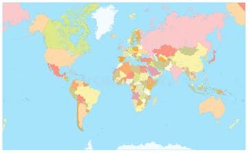 Giant Political World Map - No Text Stock Vector - Illustration of ...
