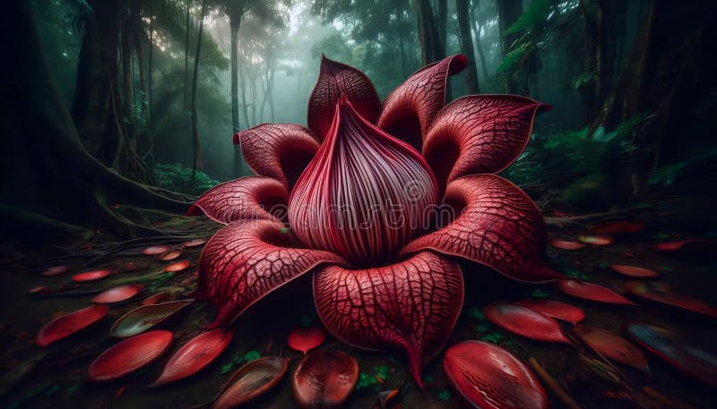 A Giant Rafflesia Flower in Bloom, Ai Generated Image Stock ...