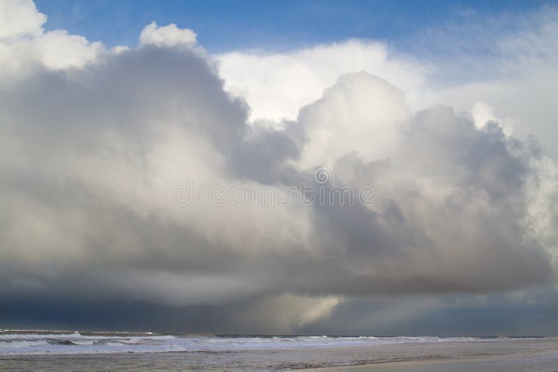 Giant Rain Clouds Above the Sea Stock Photo - Image of falling ...