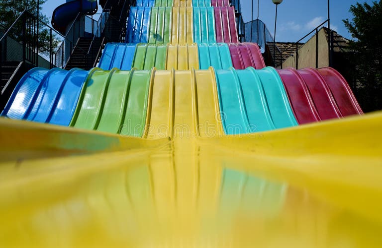 Giant Rainbow Slide stock photo. Image of children, colorful - 42172538