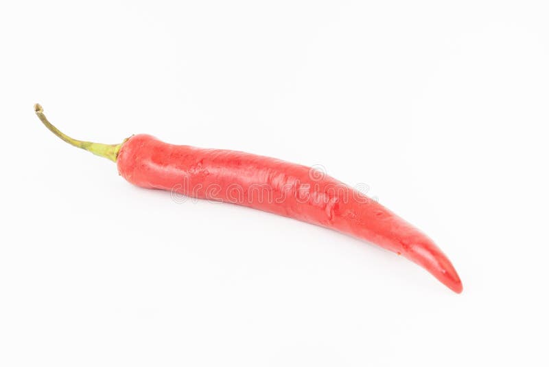 Giant Red Chili Side on White Scene Stock Image - Image of finger ...