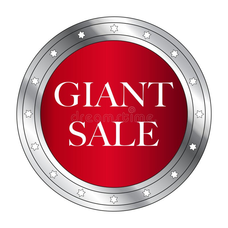 Giant Red Sale Button stock vector. Illustration of sale - 301604786