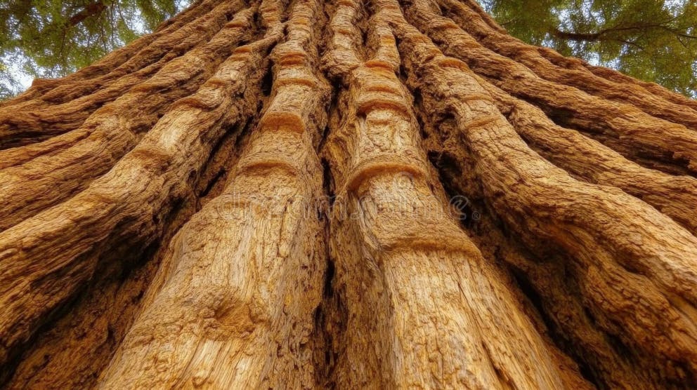 Giant Redwood Tree Trunk Texture Close Up Stock Illustration ...