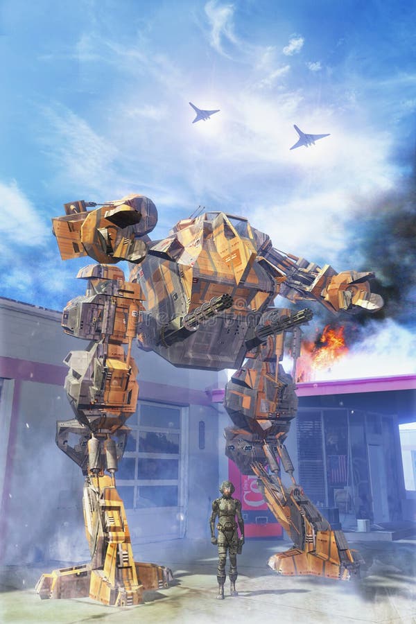 Giant Robot Battle Stock Illustrations – 183 Giant Robot Battle Stock ...