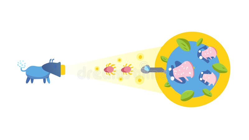 Giant Robot Shooting Energy at Earth Vector Illustration, Vector Design ...