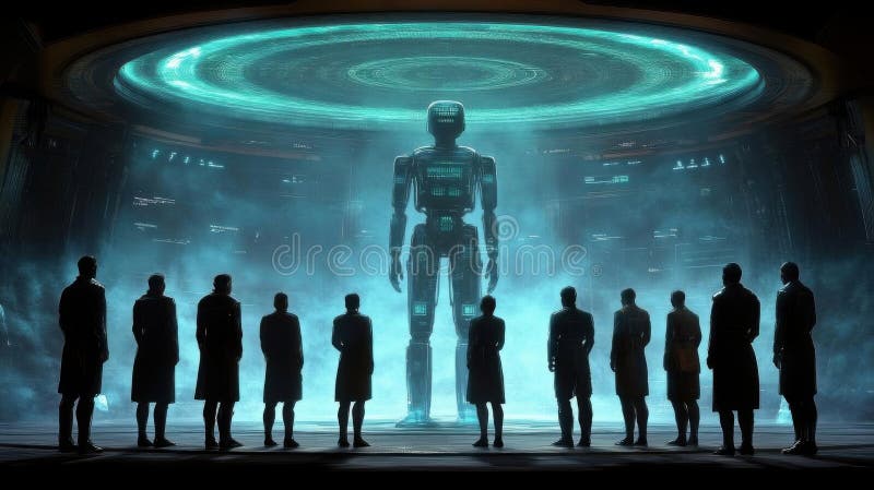 Giant Robot Unveiled: Future Tech Stock Image - Image of automated ...