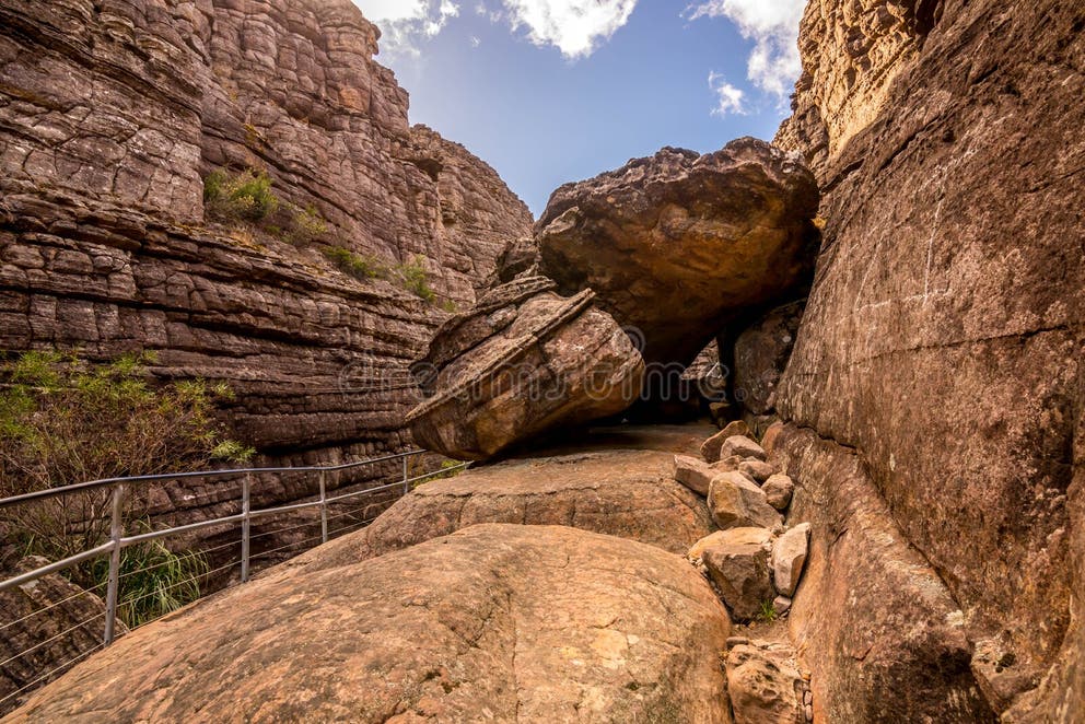 Giant Rock Blocking the Path Stock Image - Image of grampian, giant ...