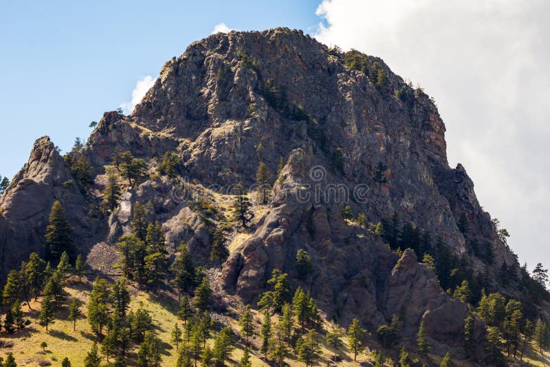 Giant Rock Formation with Trees Stock Image - Image of formation ...
