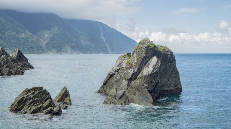 The Giant Rock Under the Sea Stock Photo - Image of travel, vacation ...