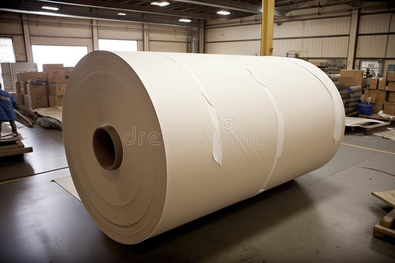 Giant Roll of Paper, Ready for Packaging and Shipping Stock Photo ...