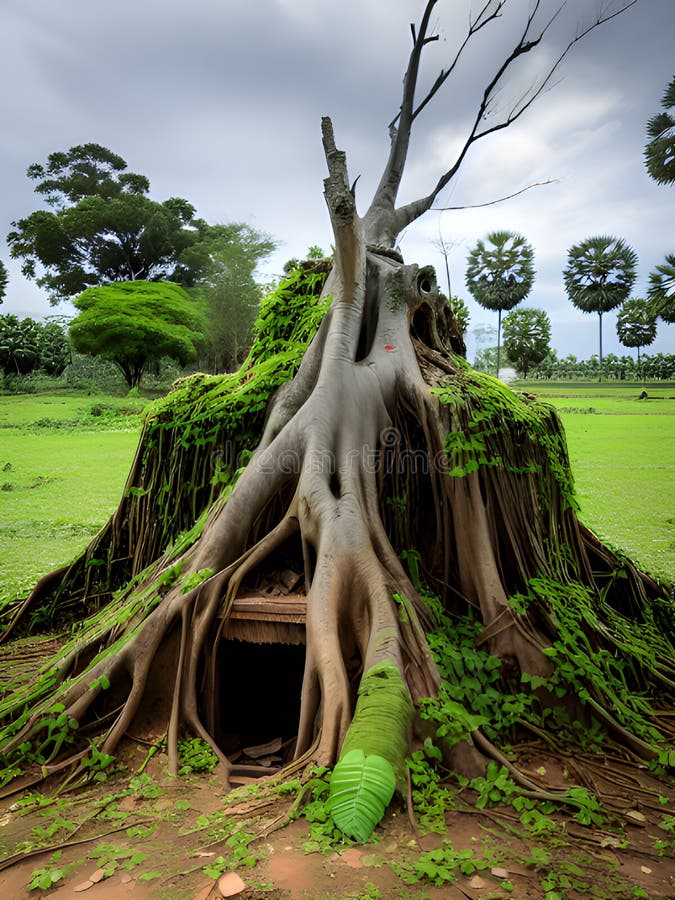 Giant Roots in a Tree in a Tropical Forest, AI Generated Stock ...