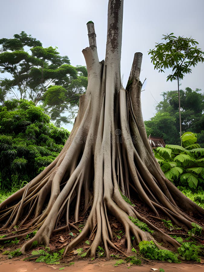 Giant Roots in a Tree in a Tropical Forest, AI Generated Stock ...