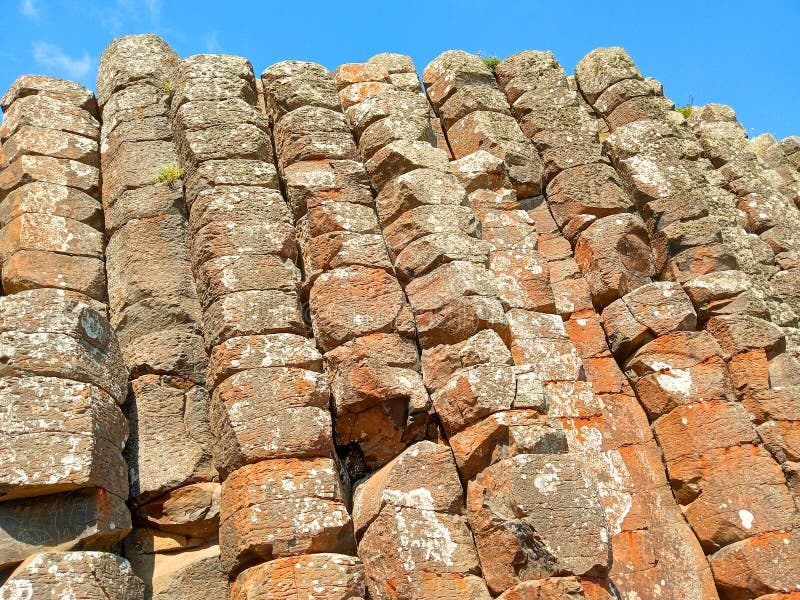 Interlocking Basalt Columns in Northern Ireland Stock Image - Image of ...