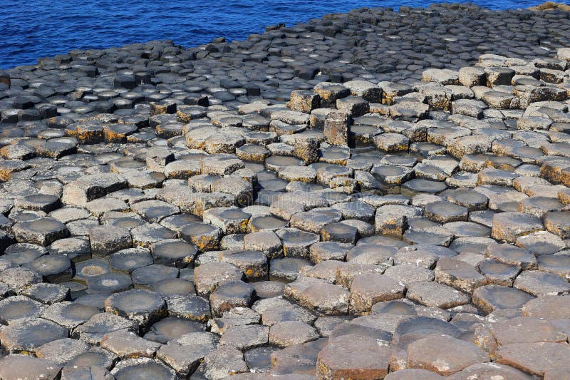 Giant S Causeway is an Area of about 40,000 Interlocking Basalt Columns, Stock Image - Image of ...