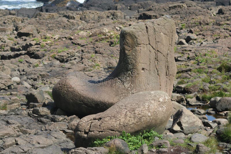 The Giant`s Causeway. the Giant`s Boot Stock Image - Image of causeway ...