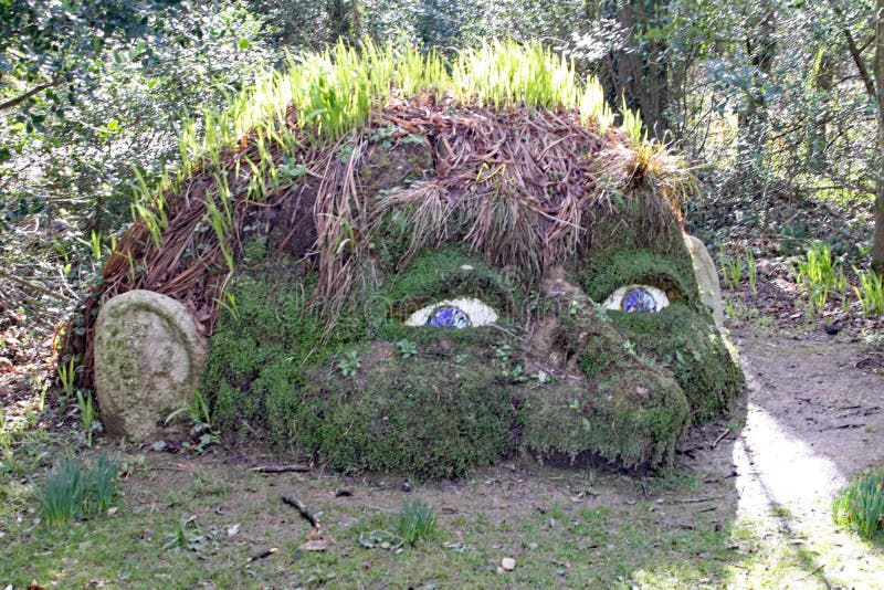 The Giant`s Head Sculpture at the Lost Gardens of Heligan Editorial ...
