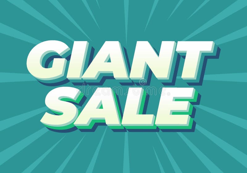 Giant Sale. Text Effect in 3D Style with Modern Colors Stock ...