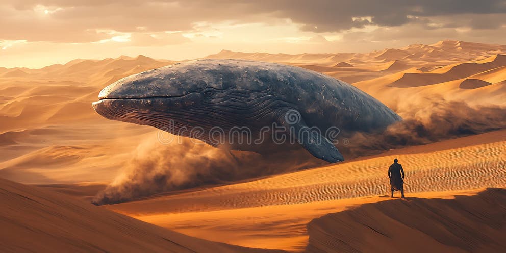 Giant Sand Whale Emerging from Beneath the Dunes Wallpaper Background ...