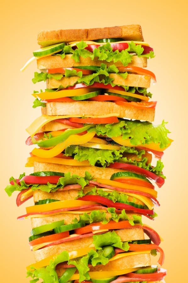 Giant sandwich stock image. Image of roll, food, layers - 11329679