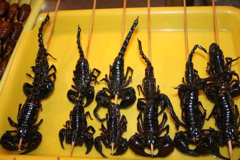 Giant scorpions barbeque stock image. Image of fried, tasty - 6452809