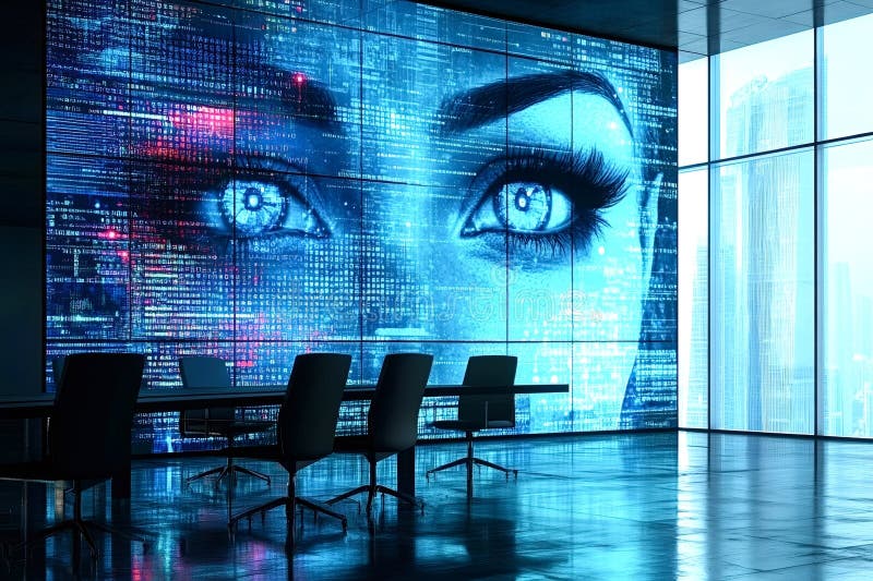 Artificial Intelligence Watching Over Modern Conference Room Stock ...