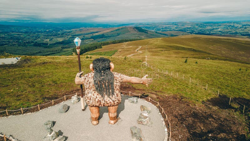Giant Sculpture at Mullaghcarn Mountain Top on a Gloomy Day Editorial ...