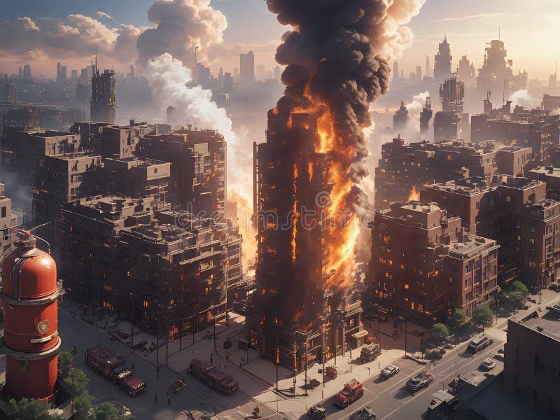 A Giant Sculpture of a Steampunk Fire Extinguisher Surrounded by Modern ...