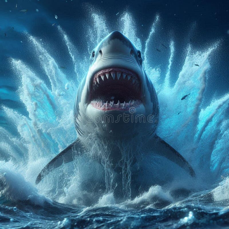 Giant shark very angry stock illustration. Illustration of poster ...
