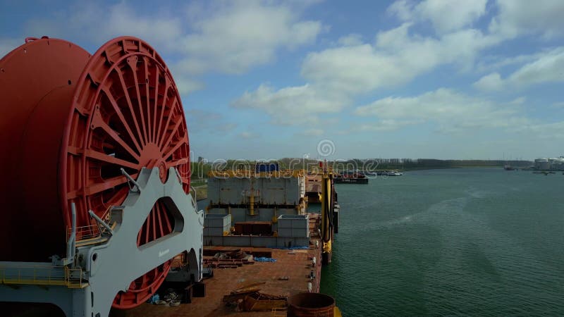 Giant Size Reel As Part of a Reel Drive System To Lay Cable in the ...